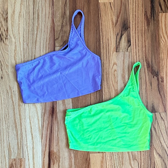 Forever 21 | Tops | Set Of Two Neon Spandex One Shoulder Tops | Poshmark